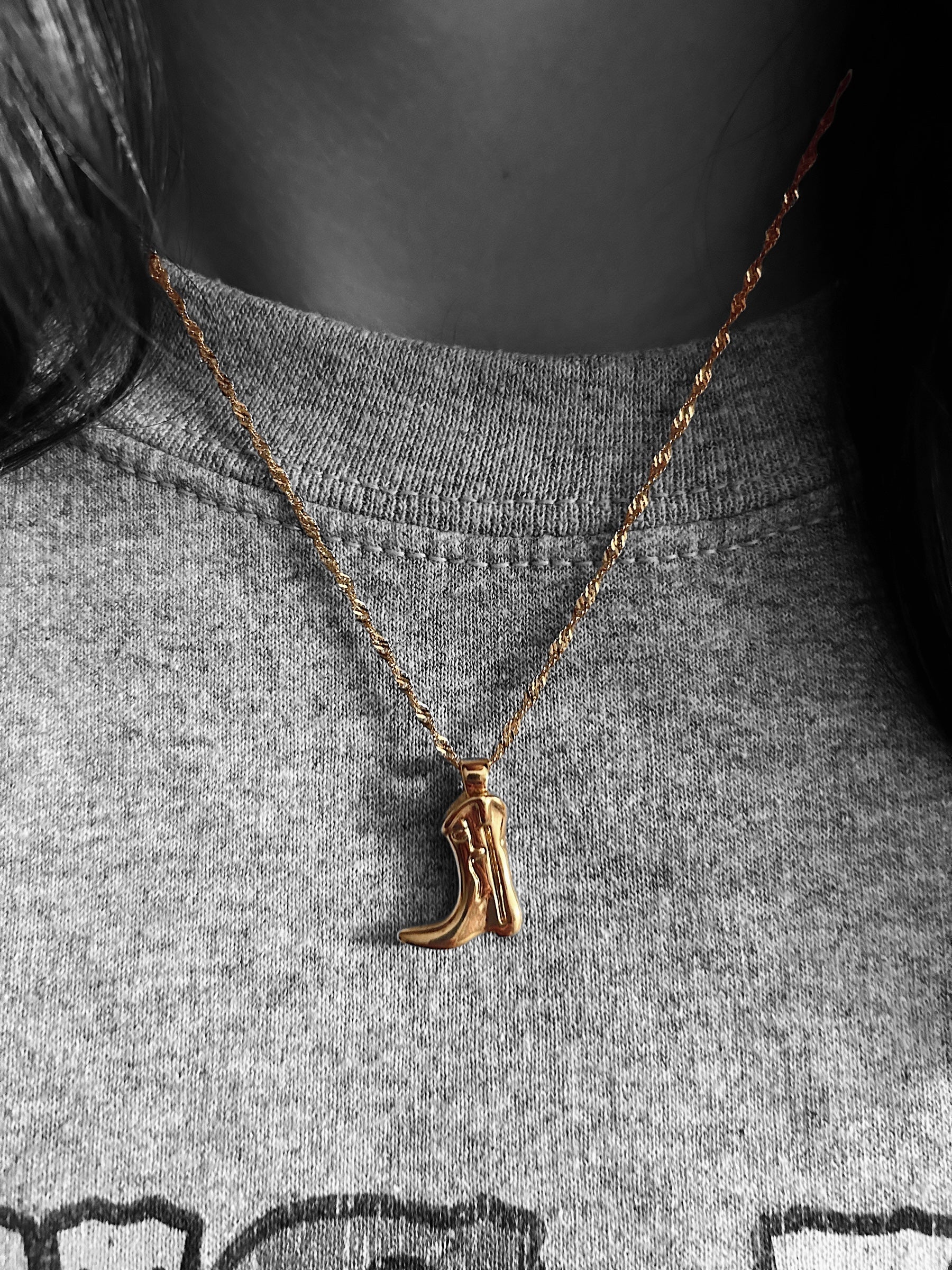 Cowgirl Boot Necklace – Leather Blooms